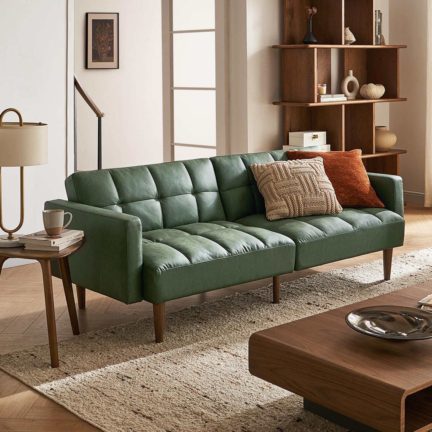 Amazon.com: mopio 76.4" Futon Sofa Bed, Couch, Loveseat, Sleeper Sofa ...