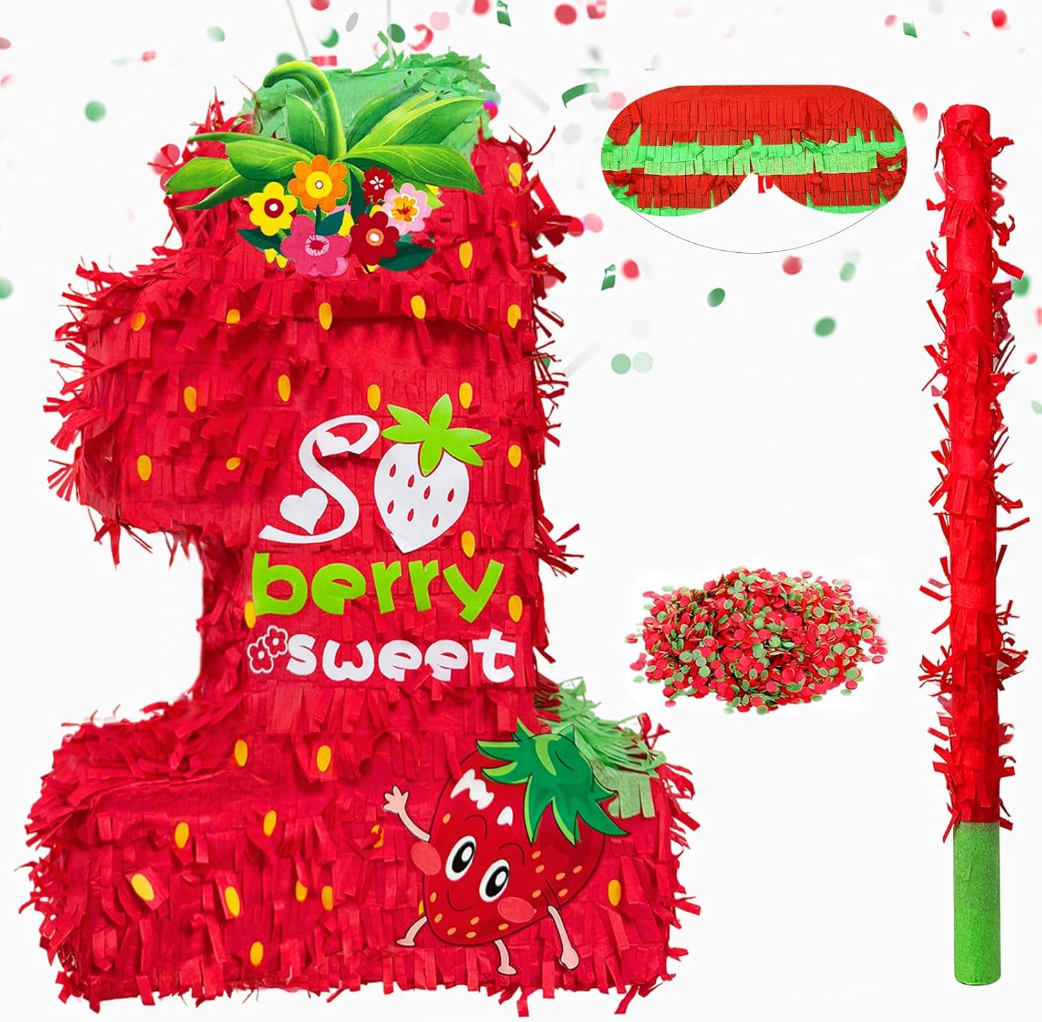 Amazon.com: Strawberry Piñata Strawberry 1st Birthday Piñata,Fruit ...