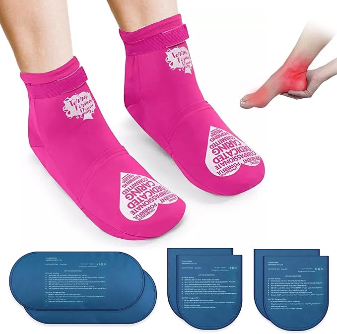 Amazon.com: Reusable Cold Therapy Socks, Gel Ice Pack for Feet Heels ...