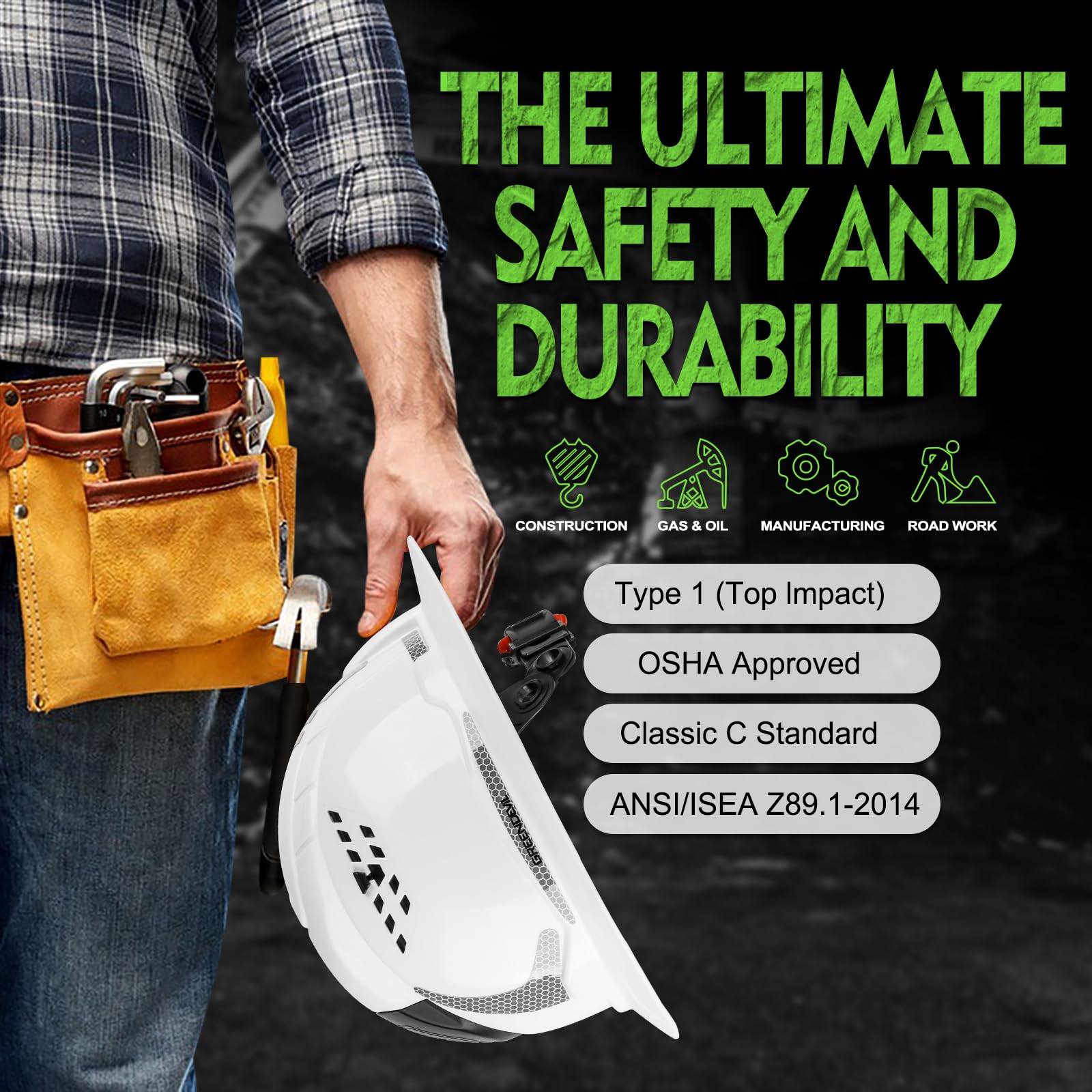 Snapklik.com : Matrix Full Brim Hard Hat Vented Construction Safety ...