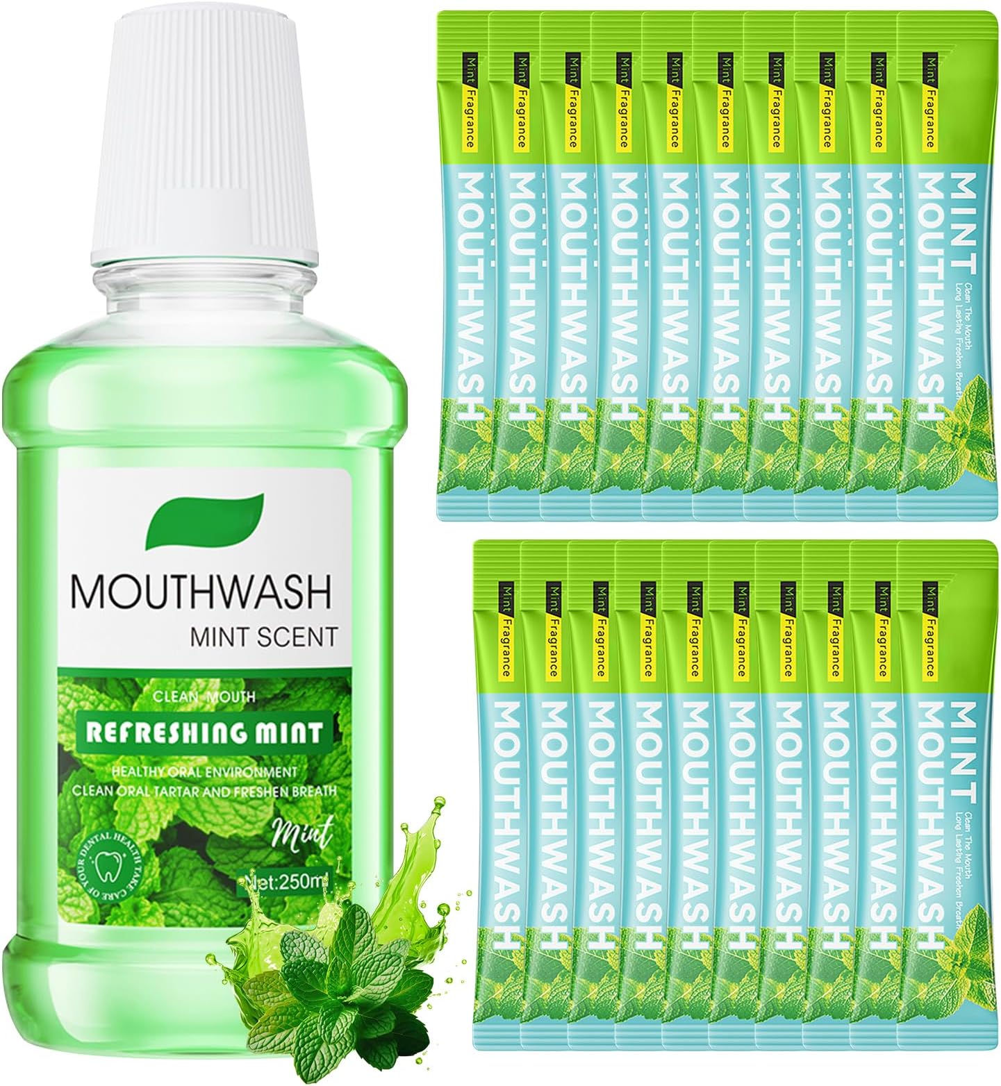 Amazon.com: Mouthwash Travel Size Portable - Fresh Cool Mint Alcohol ...