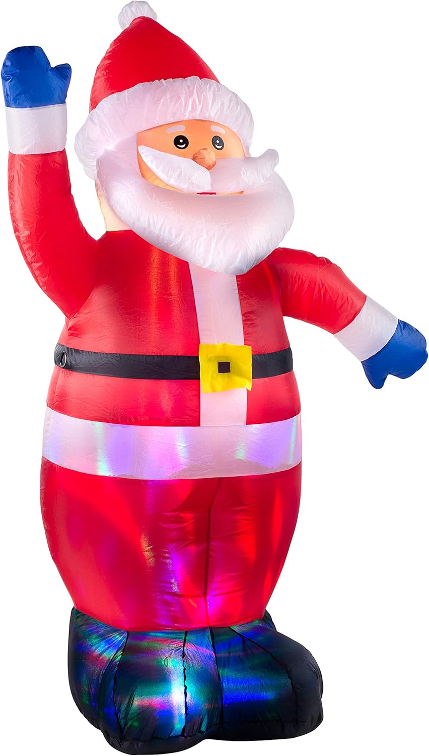 WeRChristmas Pre-Lit Animated Inflatable Santa, Multi-Colour – BigaMart