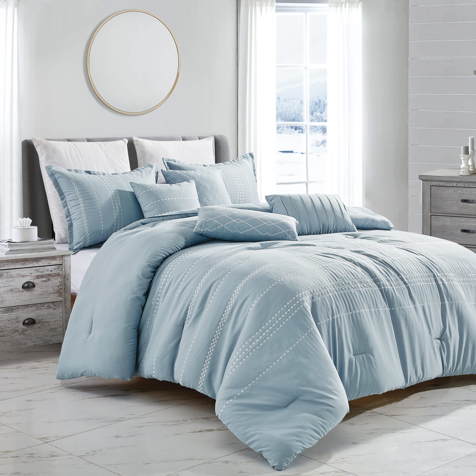 Amazon.com: Safus Justine 7-Piece Comforter Set - Beautiful Motif ...