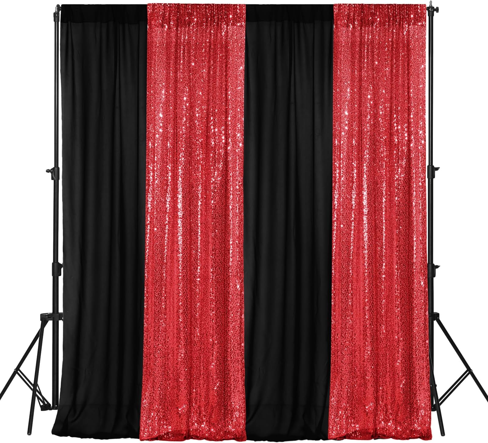 Amazon.com : VitalCozy 4 Panels Photo Backdrop Curtains, 2 Pcs 4 x 10 ...