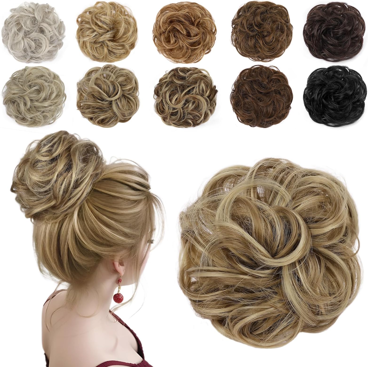 Amazon.com : VADES Messy Bun Hair Piece 100% Real Human Hair Drawstring ...