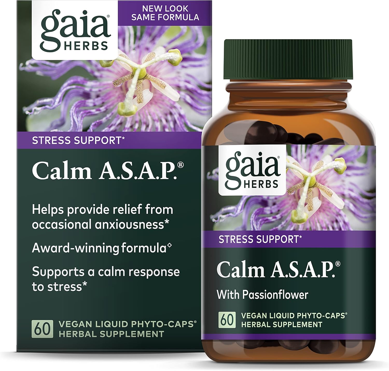 Amazon.com: Gaia Herbs Calm A.s.A.P, Vegan Liquid Capsules, 60Count ...