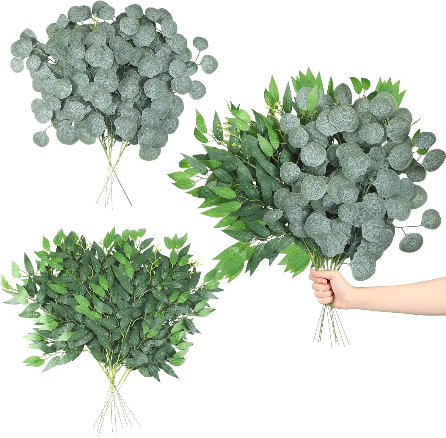 Amazon.com: Giegxin 18 Pack 22inch Ruscus Greenery Stems Artificial ...
