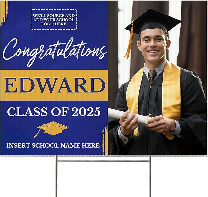 Amazon.com : 24"x18" Custom Graduation Yard Sign, Personalized Class of ...