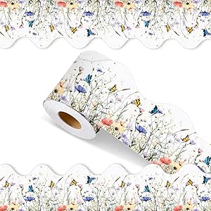 Amazon.com: Motiskyy 65 Feet Serene Wildflower Bulletin Board Borders ...