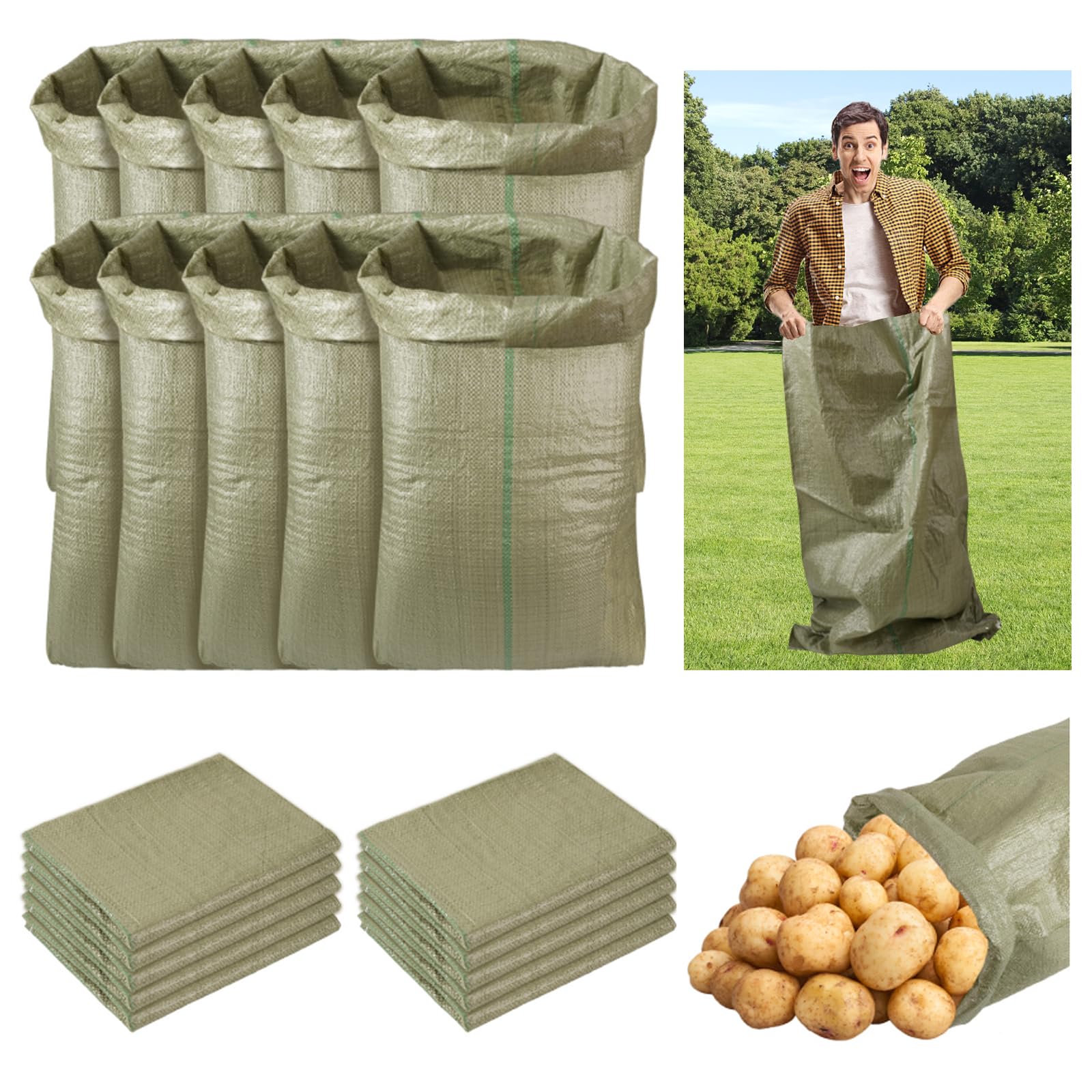 Amazon.com: 20Pcs Potato Sack Race Bags Large Size Game Race Bag Set ...