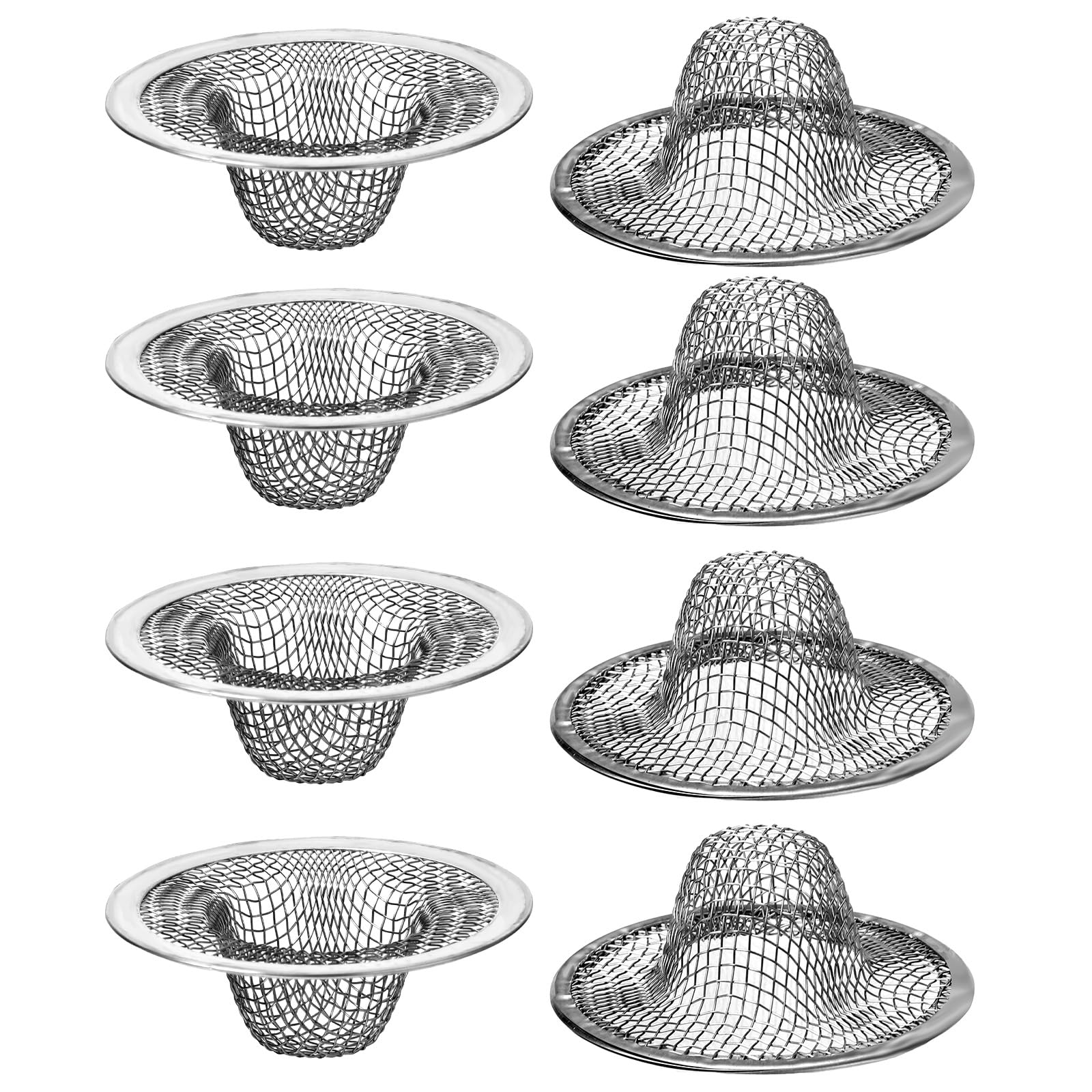 AHQiZFX 8 Pieces Mesh Sink Strainer, 2.12" Top / 1" Bathroom Stainless ...