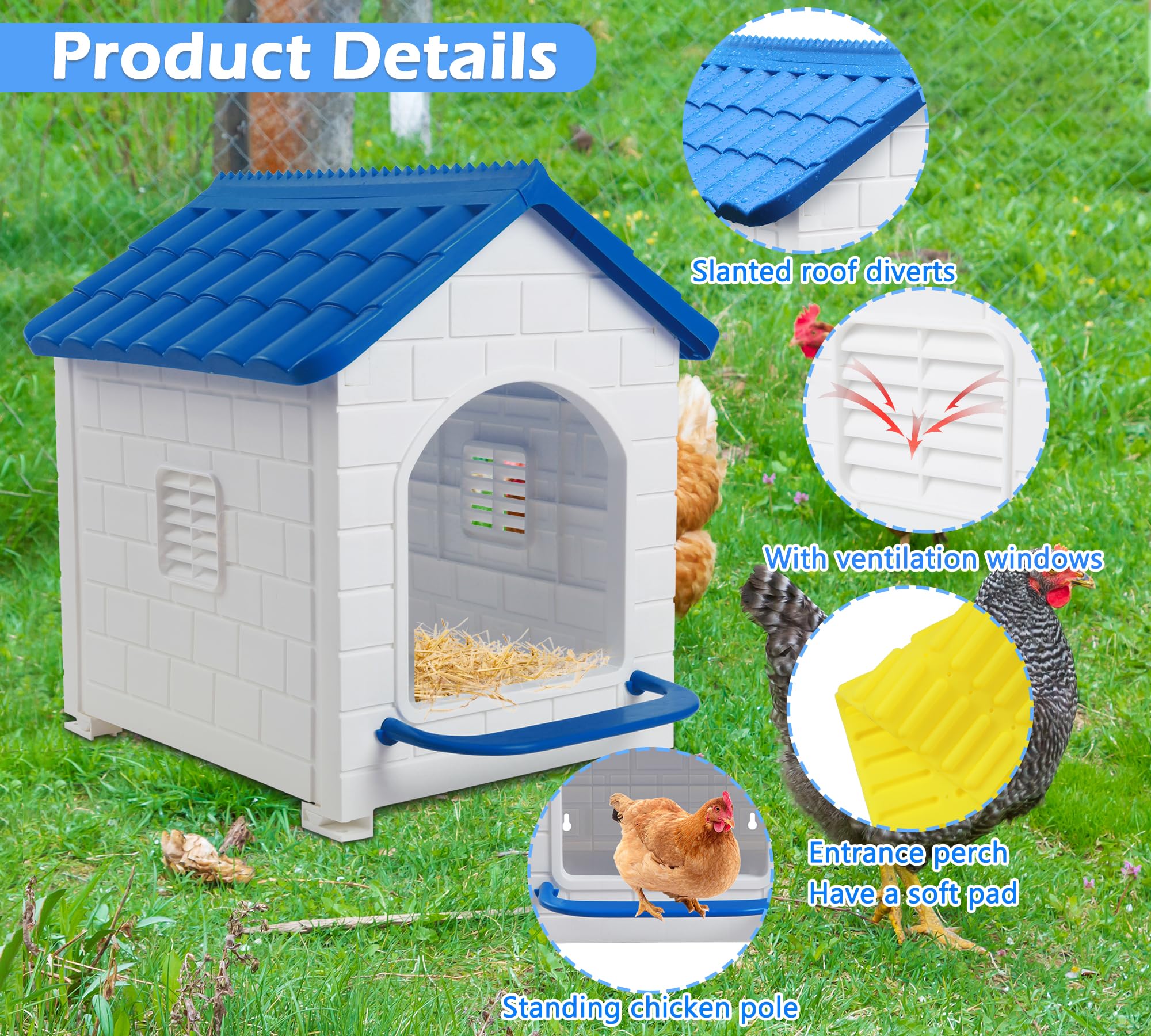 Snapklik.com : HiCaptain Chicken Nesting Box, Plastic Compartment ...