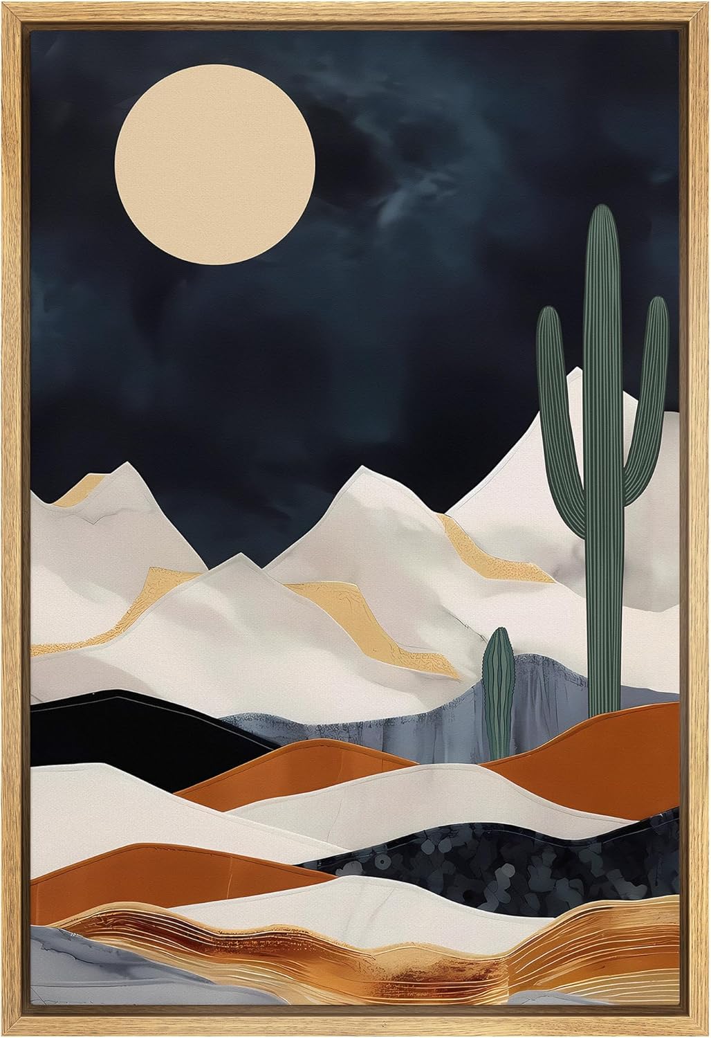 Amazon.com: SIGNFORD Framed Canvas Print Wall Art Cactus Desert ...