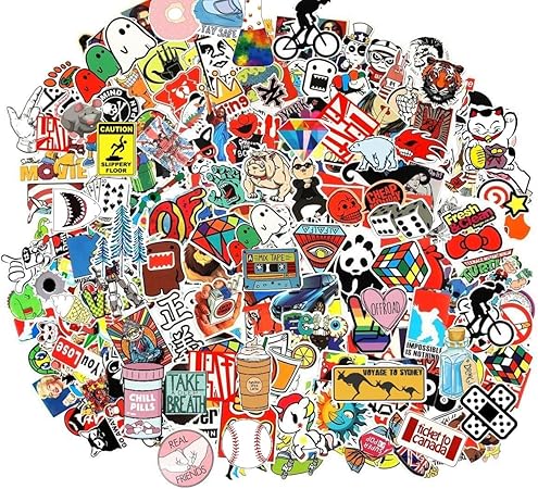 Amazon.com: Cool Sticker 100pcs Random Music Film Vinyl Skateboard ...
