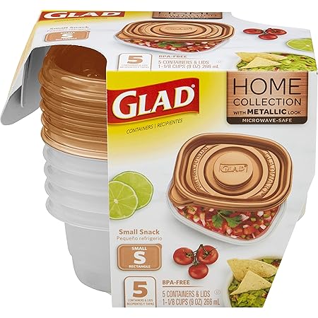 Amazon.com: GladWare Design Series Food Storage Containers 9 Oz, 5 Ct ...