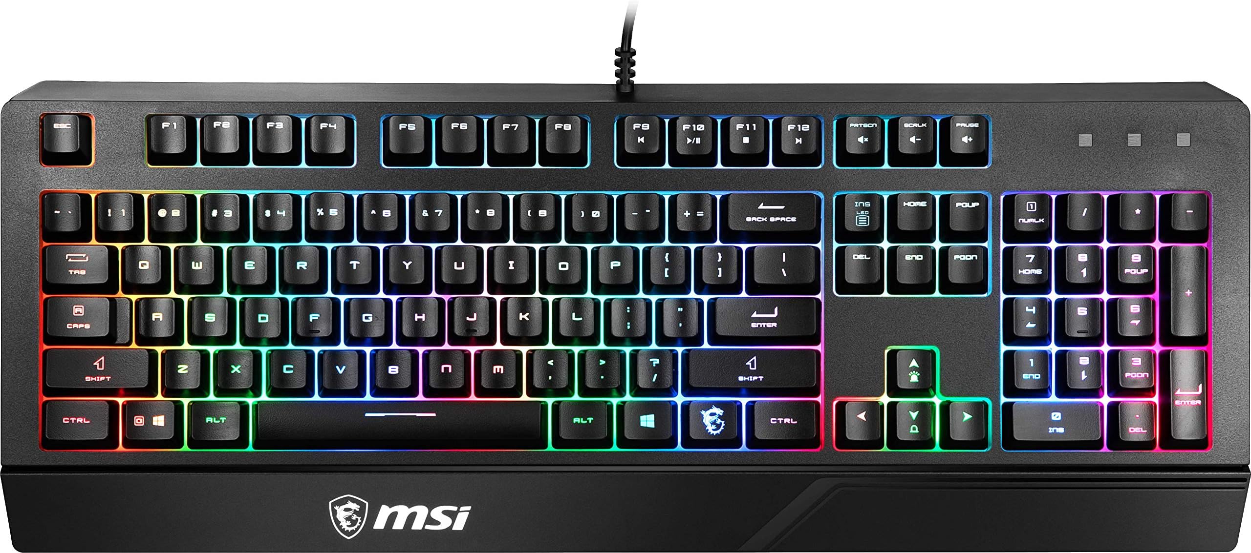 MSI Vigor GK20 RGB Gaming Keyboard, 6Zone RGB Lighting, Water Repellent ...