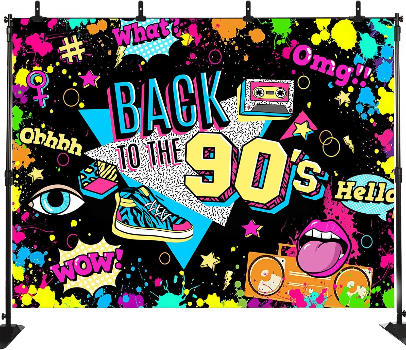 Amazon.com : Back to The 90s Backdrop for Photography 90s Retro Hanging ...