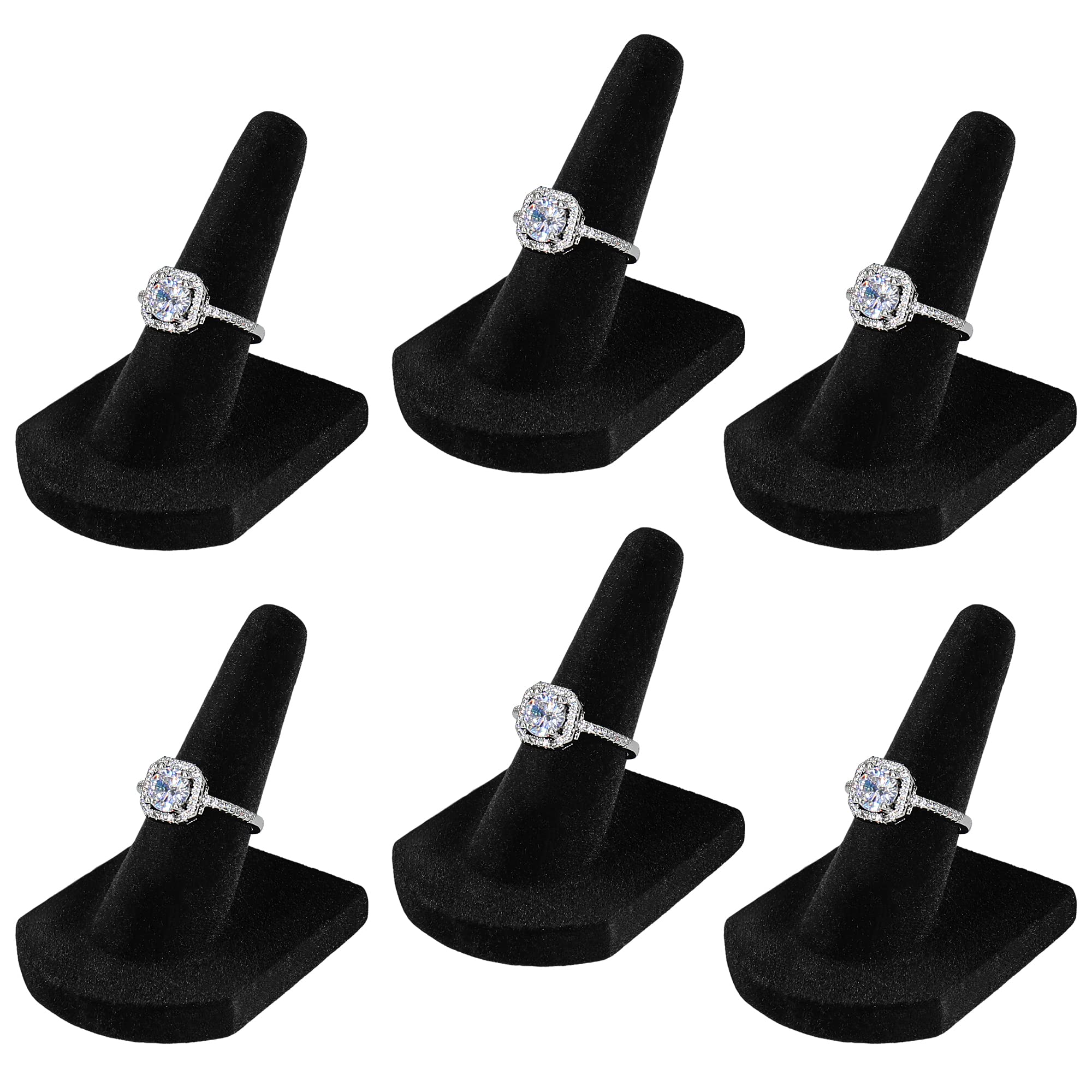 Amazon.com: Flexzion Ring Display Finger Shaped Velvet Single Ring ...