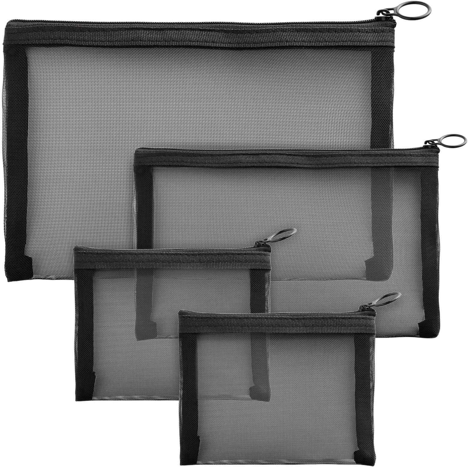 Amazon.com: 3 Pieces Mesh Cosmetic Bag, Makeup Bags, Zipper Pouch for ...