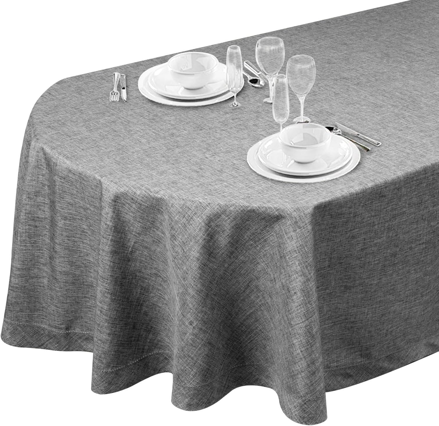 55x78" (1.4x2.0M) OVAL PVC/VINYL TABLECLOTH - BEIGE WOODEN HEARTS - 6 ...