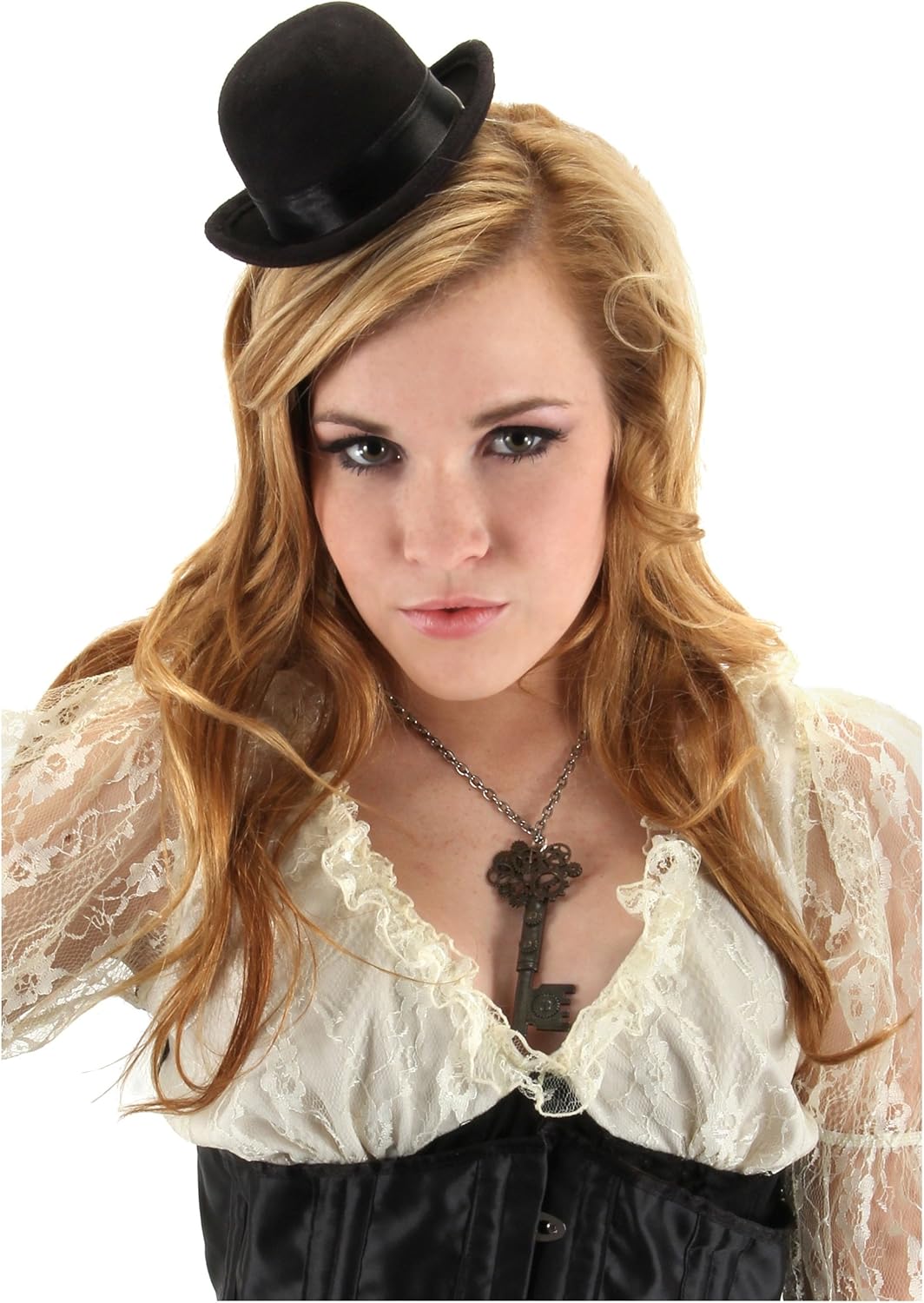 Amazon.com: elope Mini Bowler Hat for Adults, Black Velvet Steampunk ...