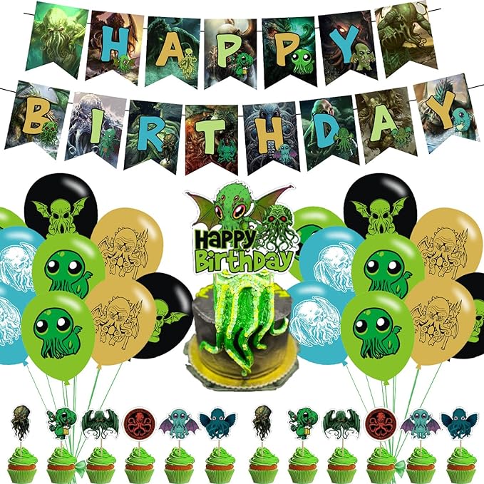 Amazon.com: 34 Pcs Cthulhu Theme Birthday Party Decorations,Party ...