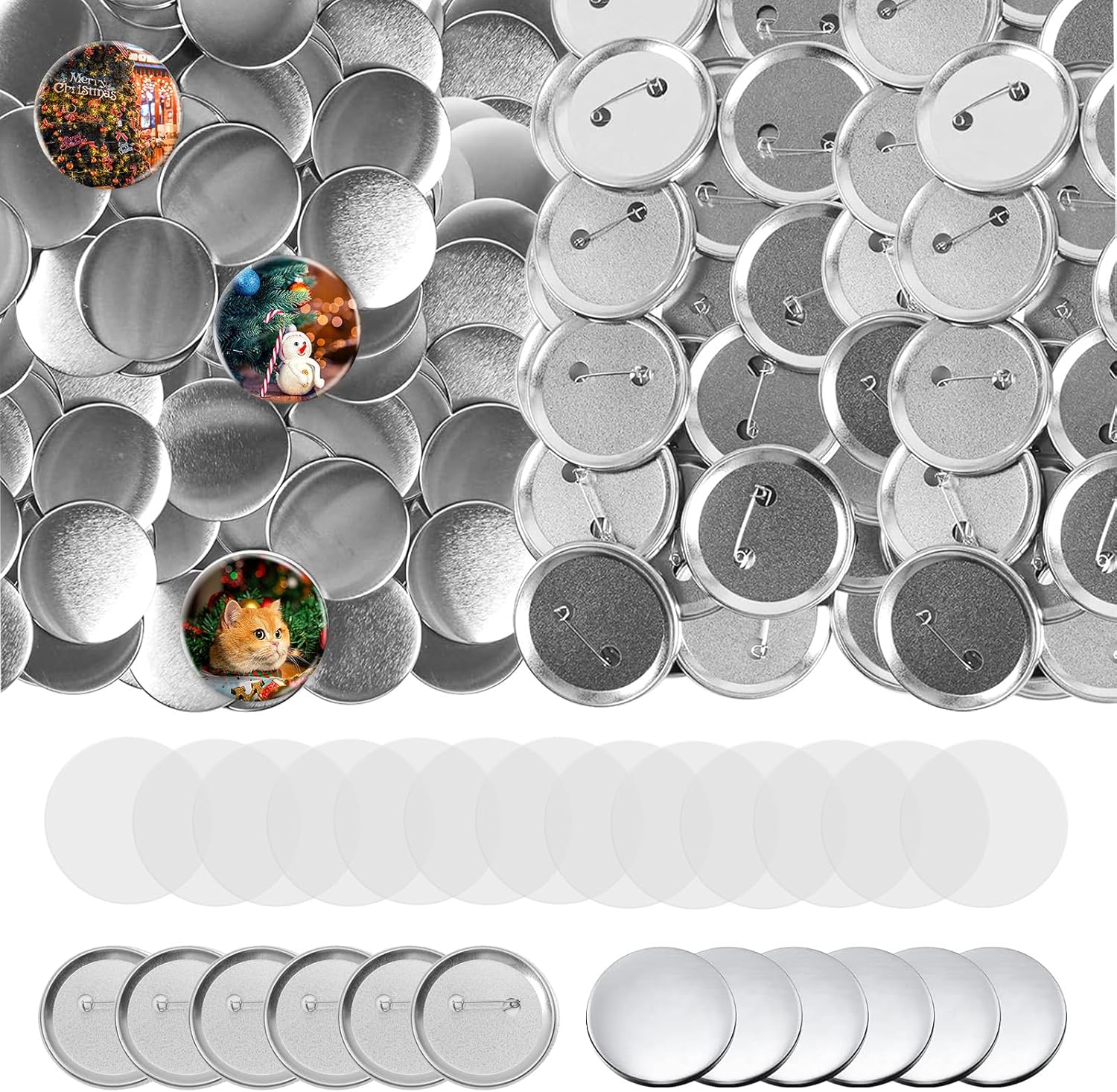Amazon.com: 200 Sets 1.45 Inch Button Maker Supplies 37mm Button Making ...