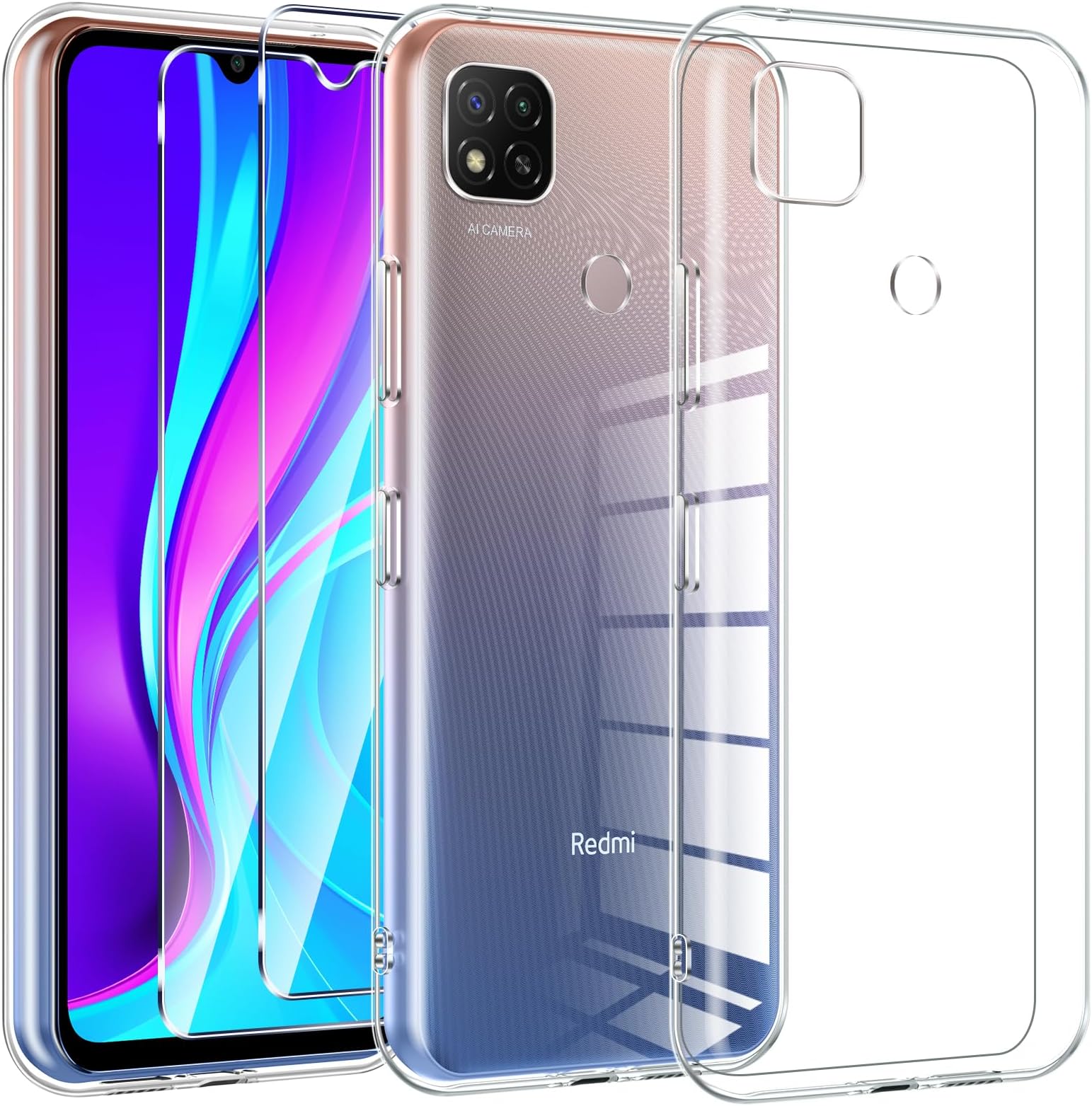 Kokio Coque pour Xiaomi Redmi 9C/9C NFC avec 2 Verre Trempé Protection ...