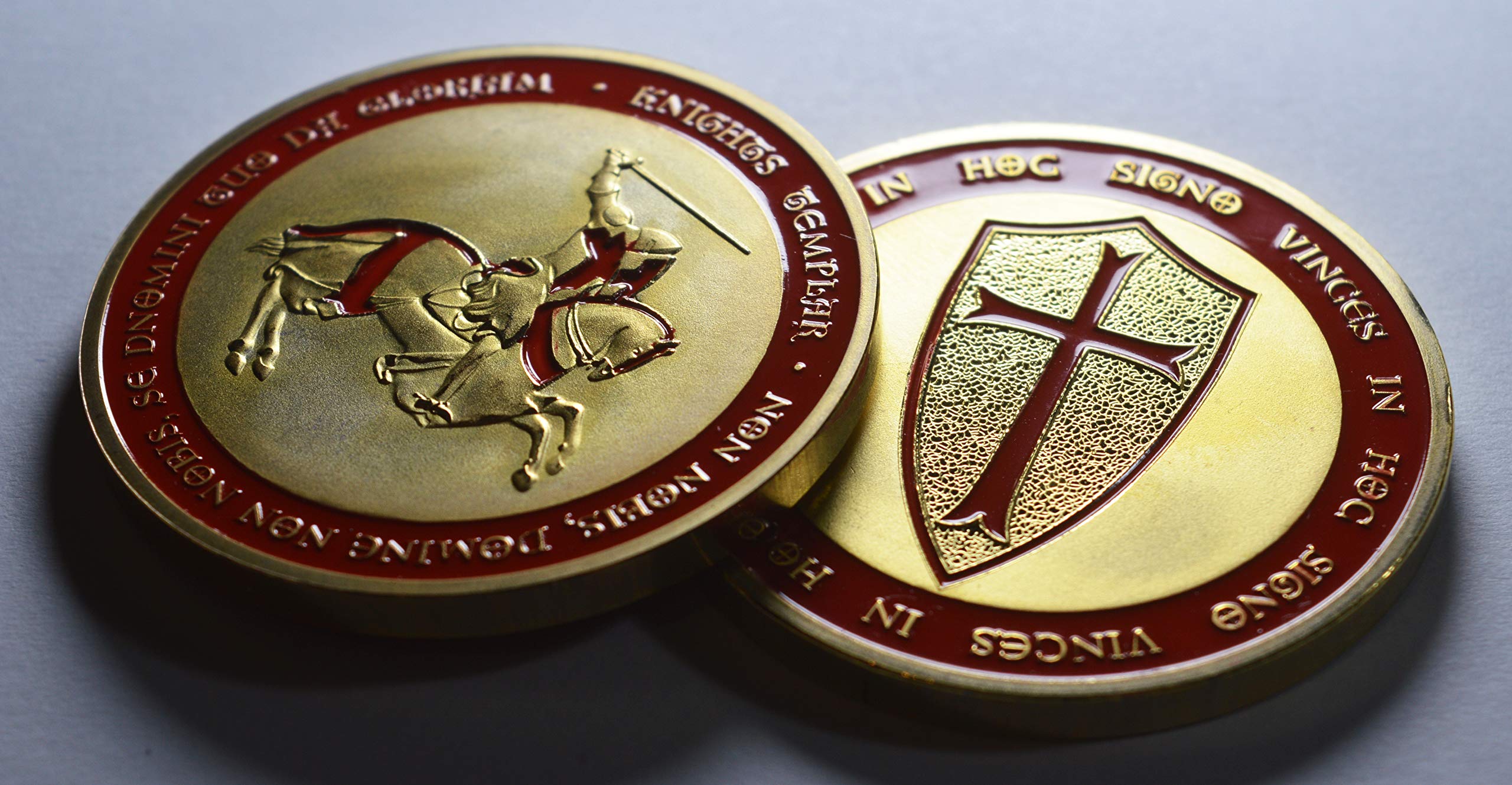 Buy Large Masonic Knights Templar 24ct Gold Coin with Red Enamel ...
