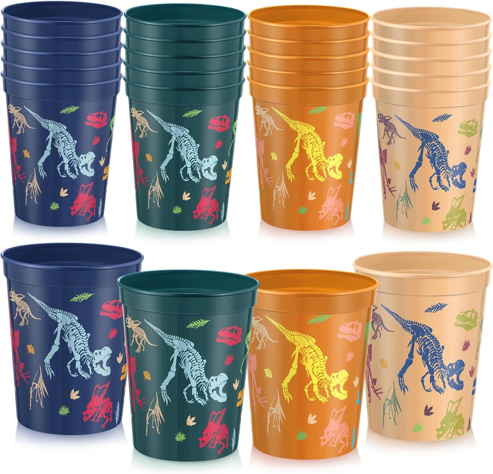 Amazon.com: Nuanchu 24 Pack Dinosaur Party Plastic Cups 16 oz Birthday ...