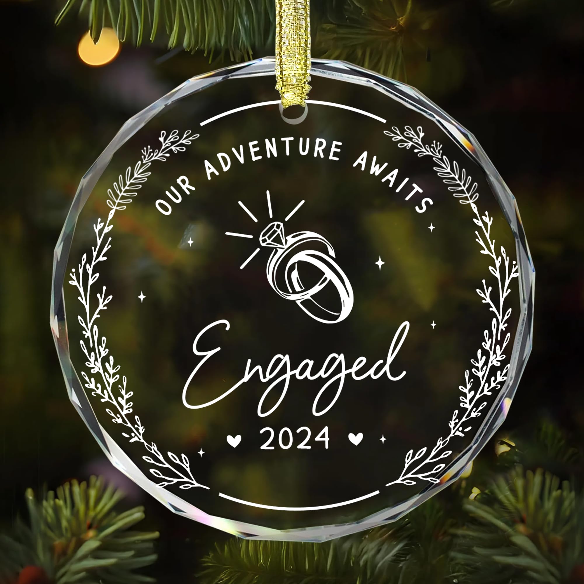 Amazon.com: Gossby Glass Engaged Christmas Ornament 2024 - Christmas ...