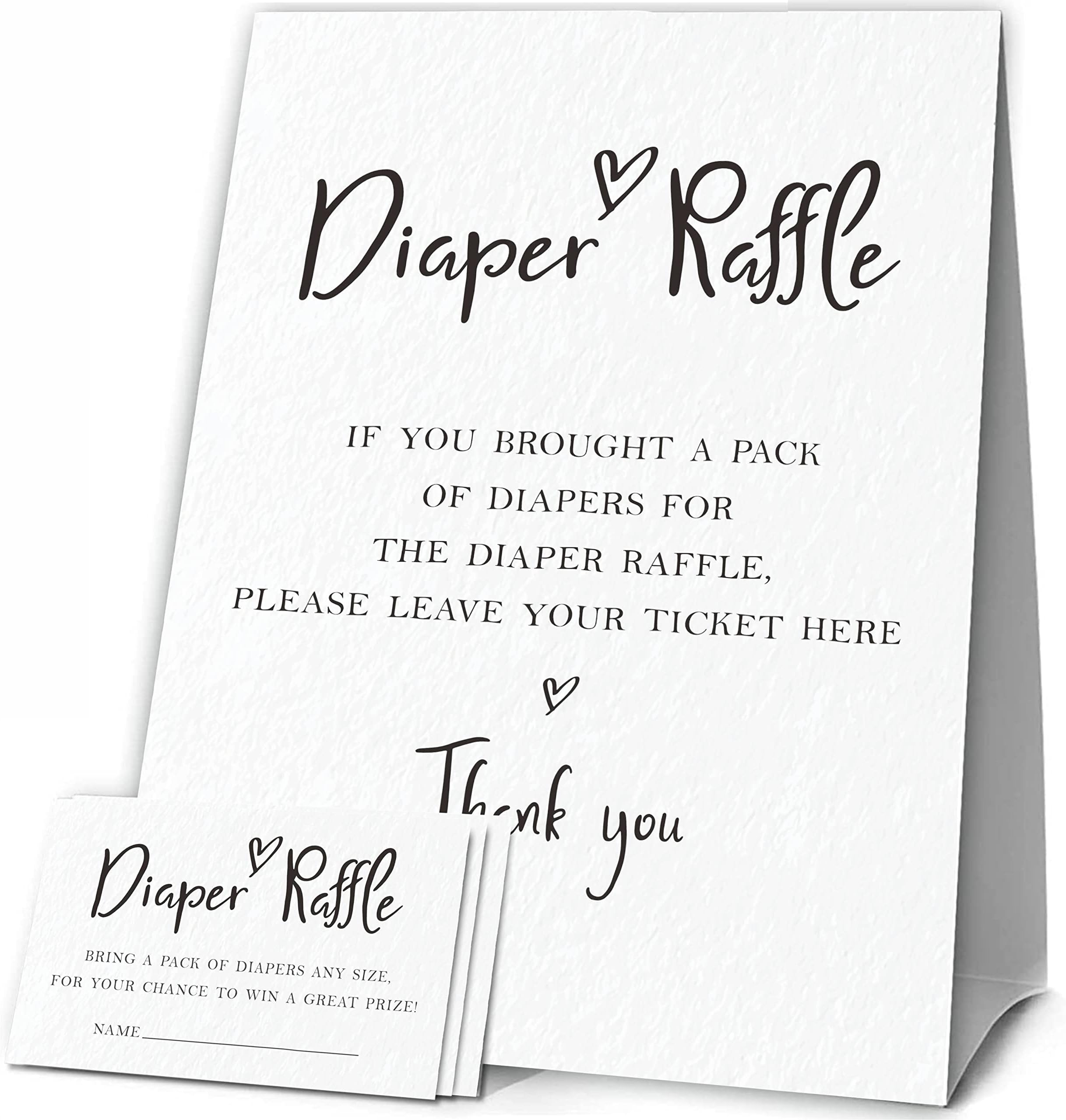 Amazon.com : JCVUK Baby Shower Games, 1 Diaper Raffle Standing Sign ...