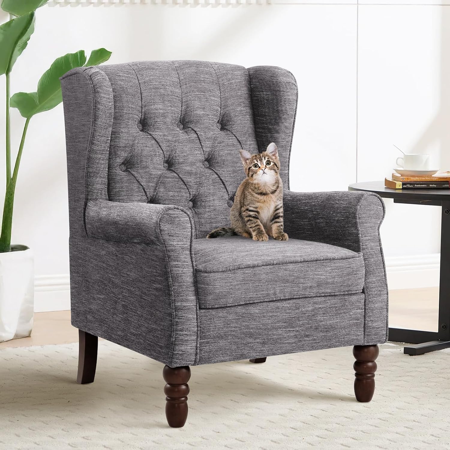 COLAMY Mid-Century Modern Living Room Accent Chair, Button Tufted ...