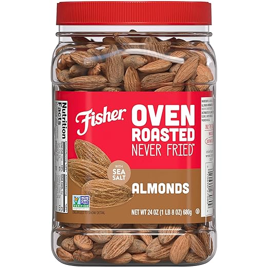 Amazon.com : Fisher Snack Oven Roasted Never Fried Almonds, 24 Ounces ...