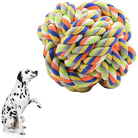 Pet Supplies : Vivifying Dog Rope Toy Ball, Pack of 2 Braided Cotton ...