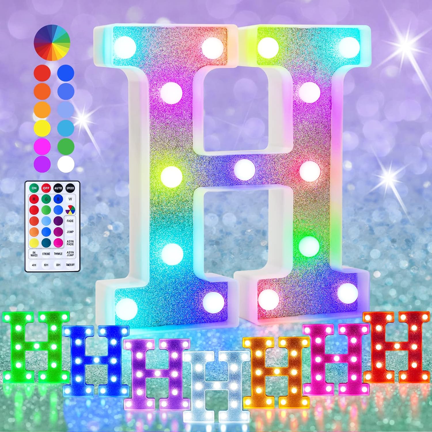 Pooqla Colorful Light Up Letters, Led Marquee Letter Light Sign Battery ...