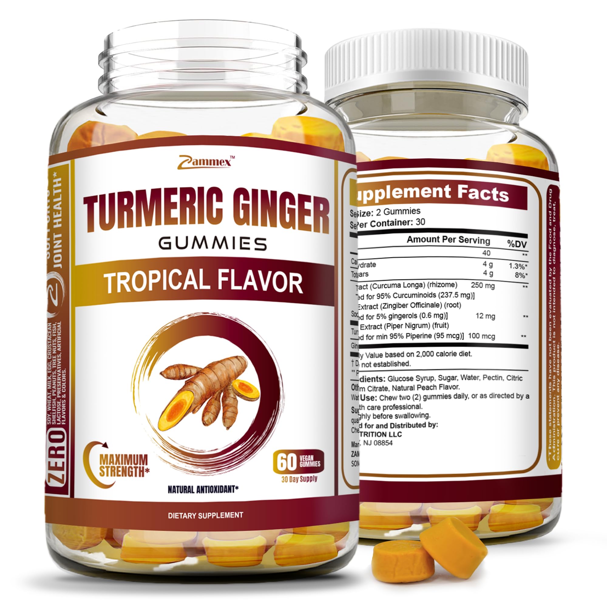 Amazon.com: Zammex Turmeric Gummies for Adults & Kids | Turmeric and ...