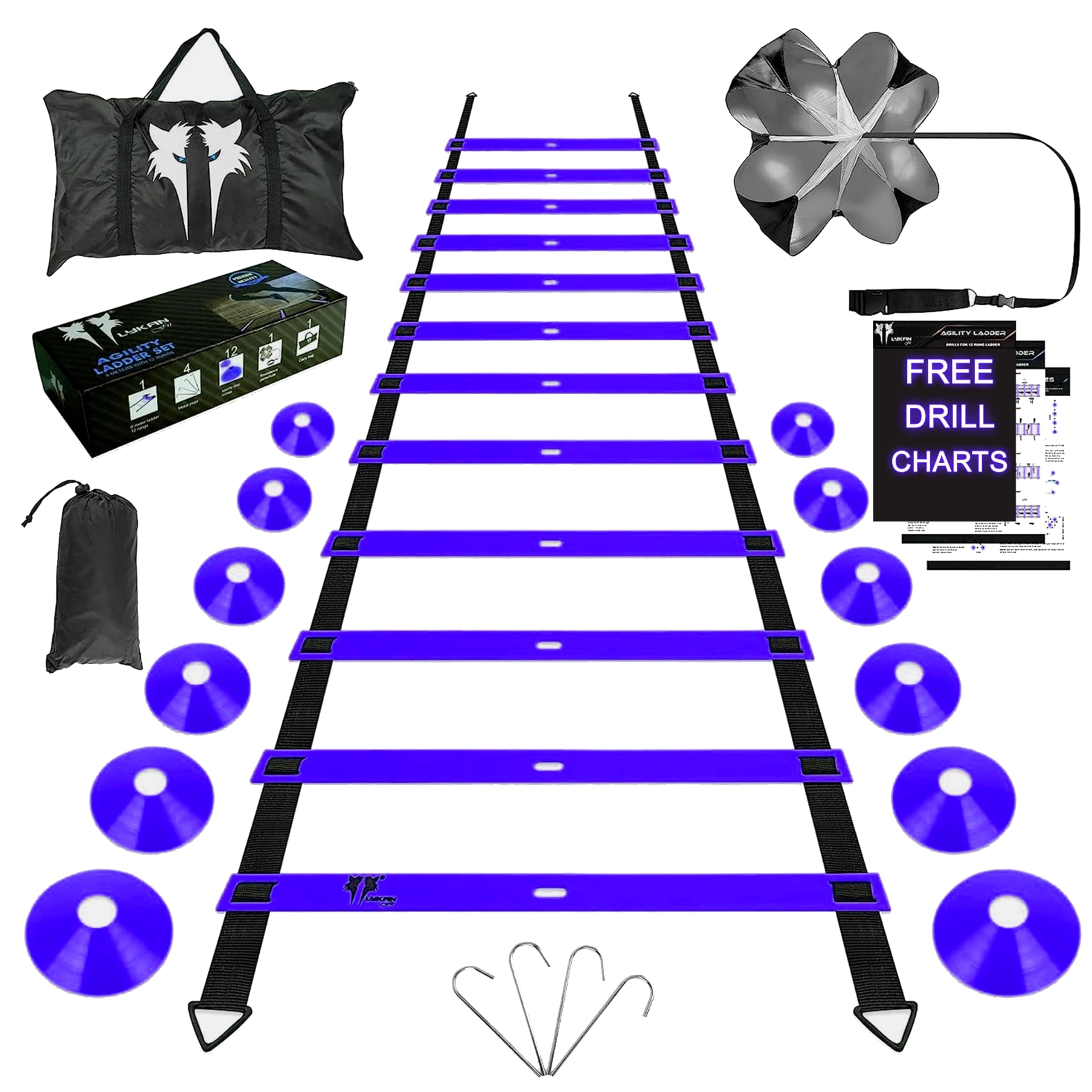 Snapklik.com : LYKAN FIT 20ft Agility Ladder Agility Training Equipment ...