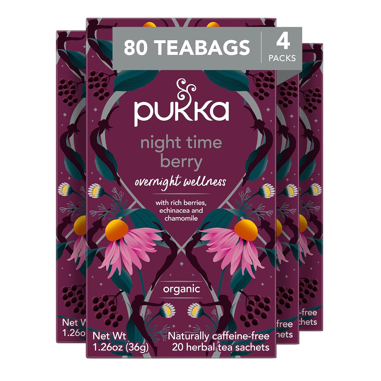 Amazon.com : Pukka Herbs Night Time Berry Organic Herbal Tea, Soothing ...