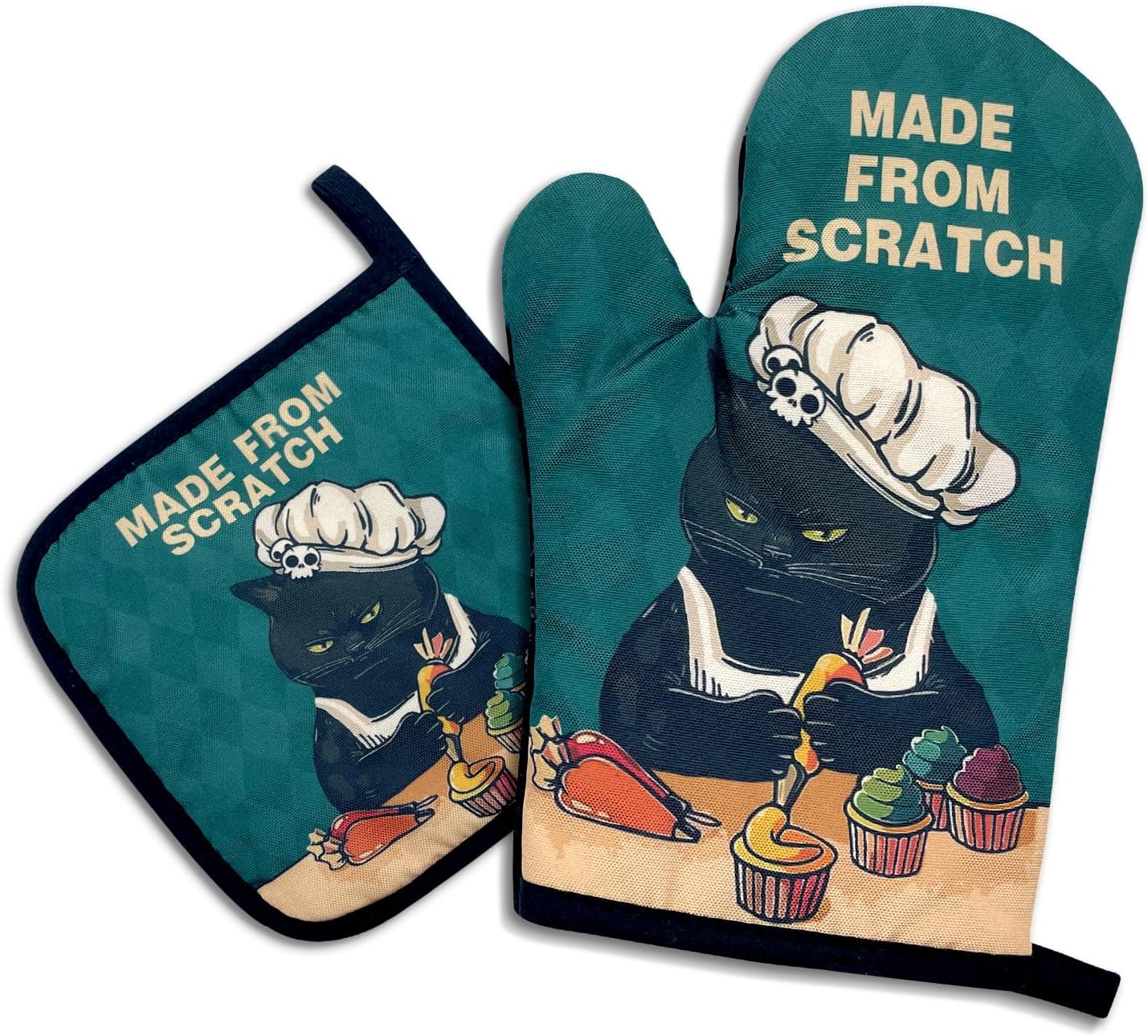 Amazon.com: DLTRXMY, Made from Scratch, Funny Oven Mitts and Pot ...