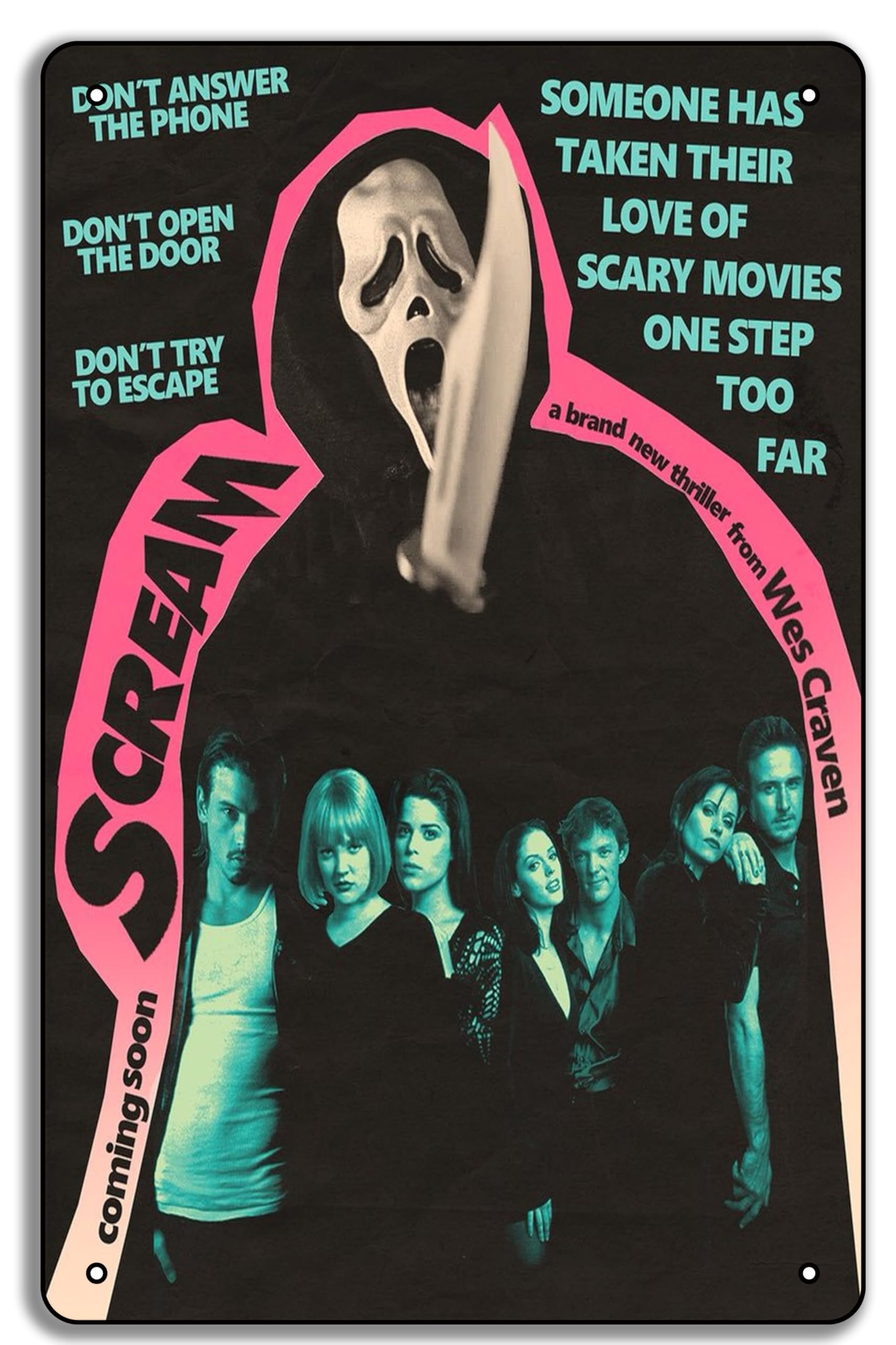 Amazon.com: Scream Movie Poster Metal Tin Sign 8x12in Plaque Wall Art ...