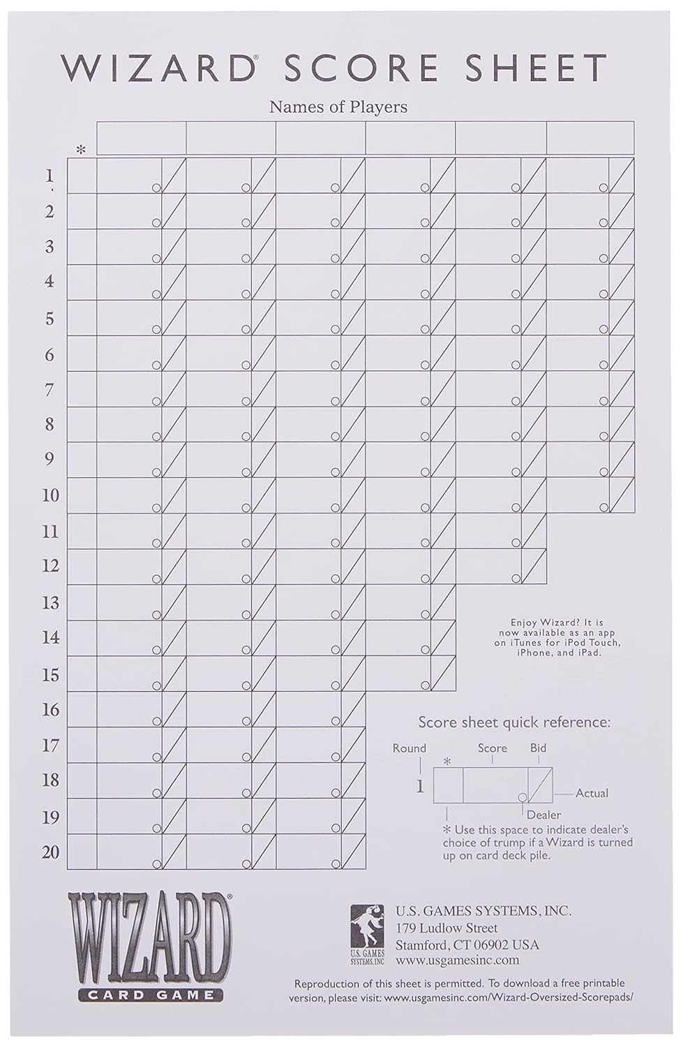 Wizard® Oversized Scorepads: U.S. Games Systems: 9781572817081: Amazon ...