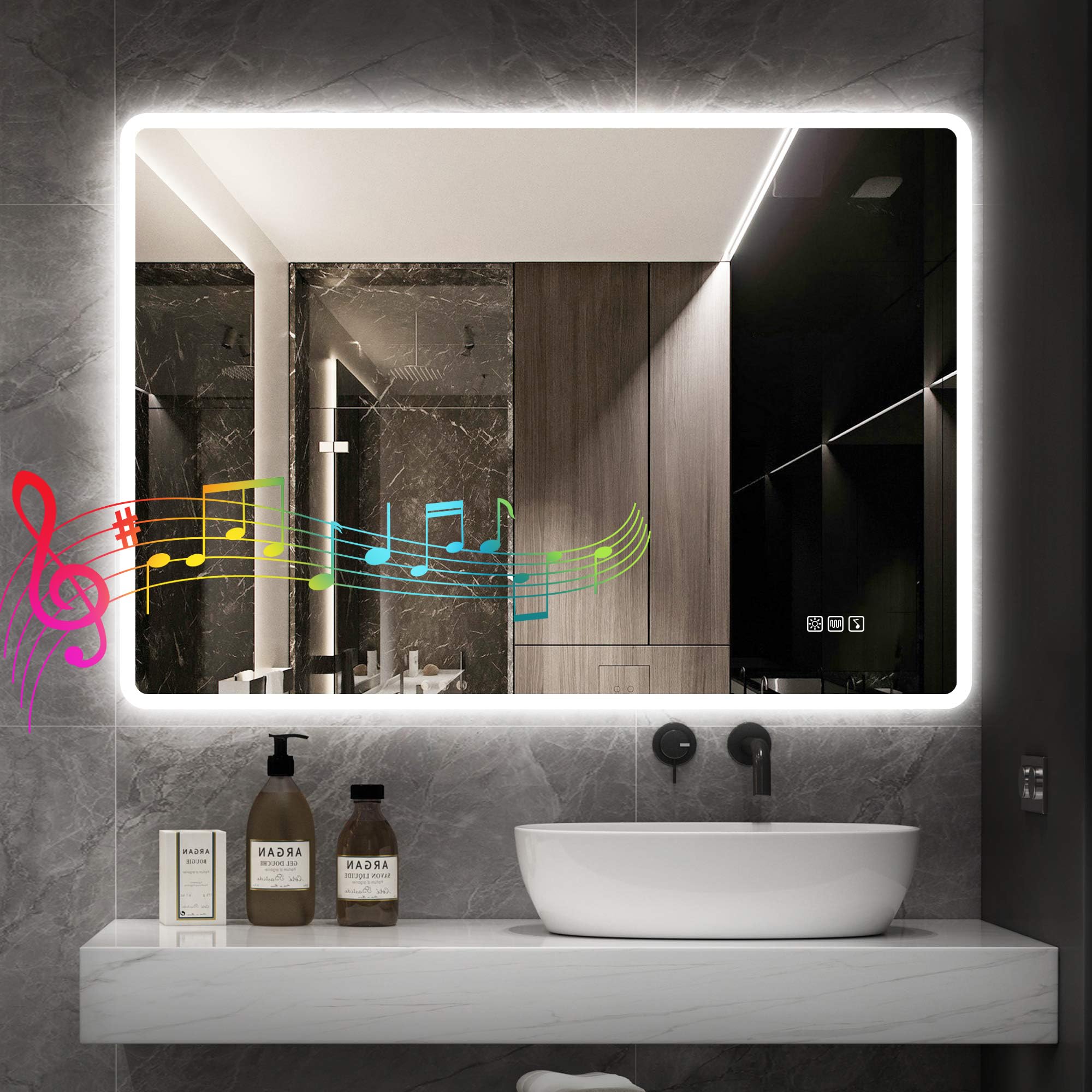 Bluetooth Mirror Bathroom Rhapsody 600 Illuminated Mirror | R2