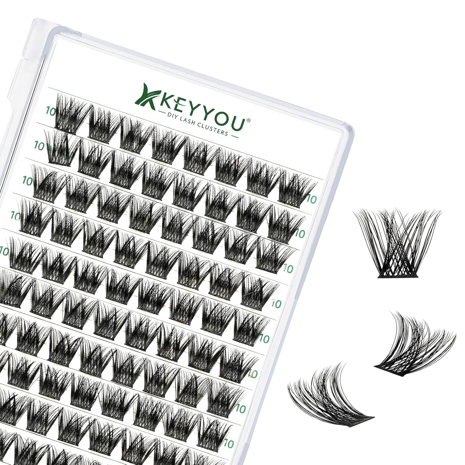 Amazon.com: Lash Clusters 96pcs Individual Lashes Y01 D Curl 10mm ...