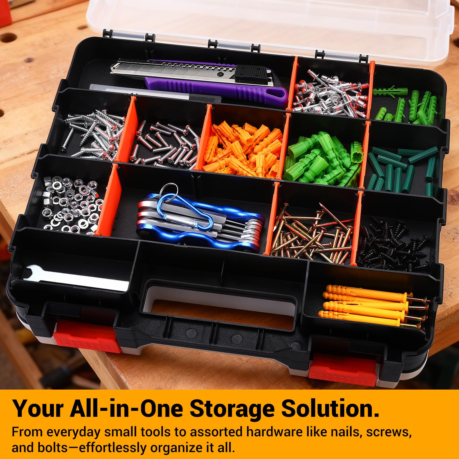 Snapklik.com : Small Parts Organizer:34 Compartments Hardware Organizers