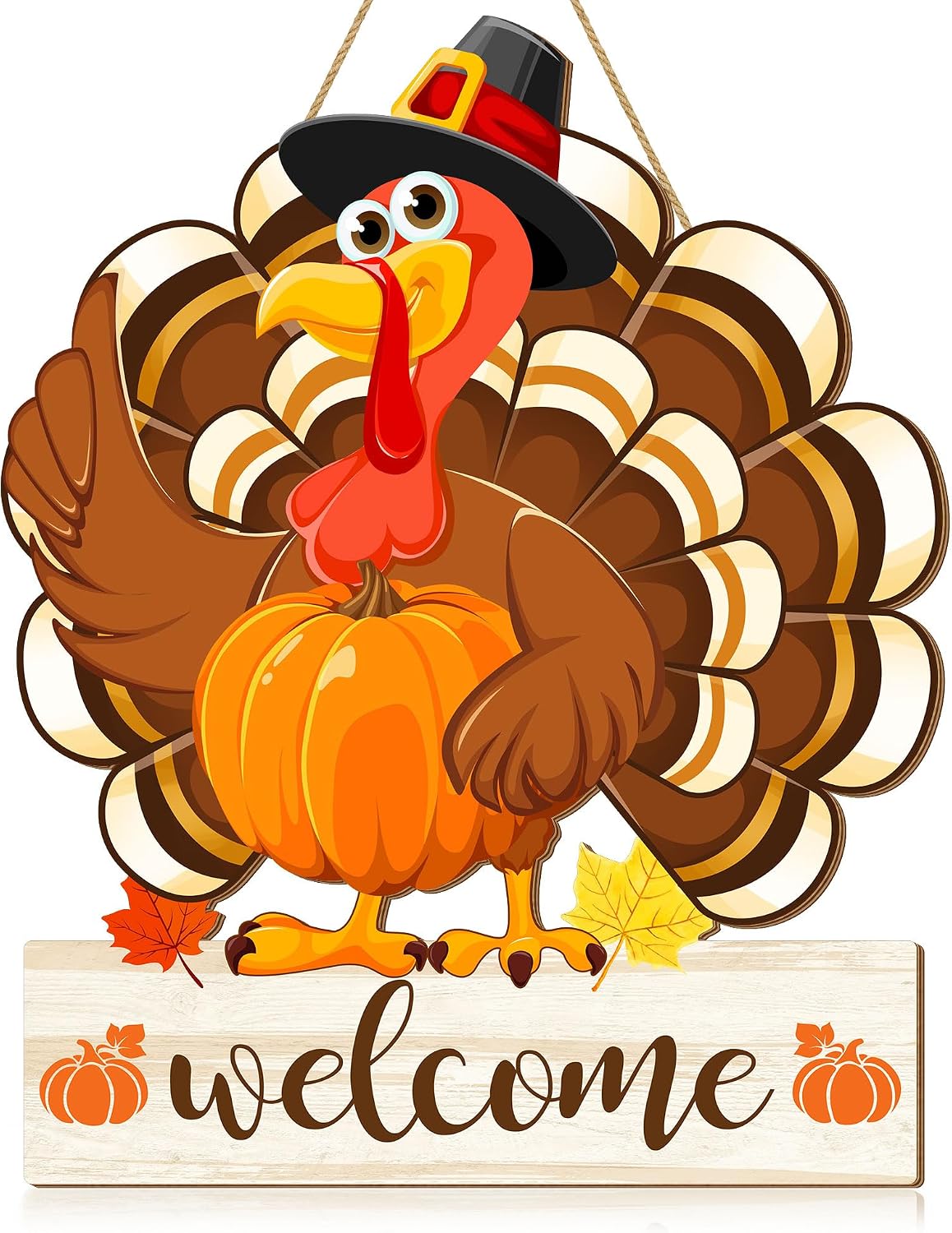 Amazon.com: Thanksgiving Turkey Door Sign Decorations, Fall Welcome ...