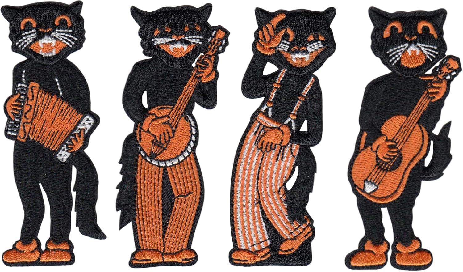 Amazon.com: Black Cat Band - Set of Four - Embroidered Iron On Patch ...