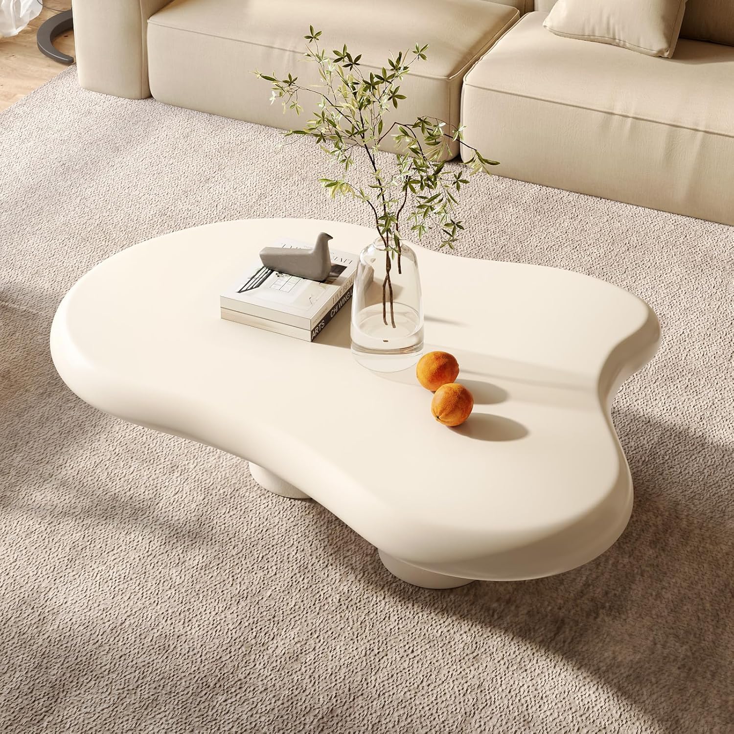 Amazon.com: QEZEOM Cloud Coffee Table,Unique Wavy Design, Irregular ...