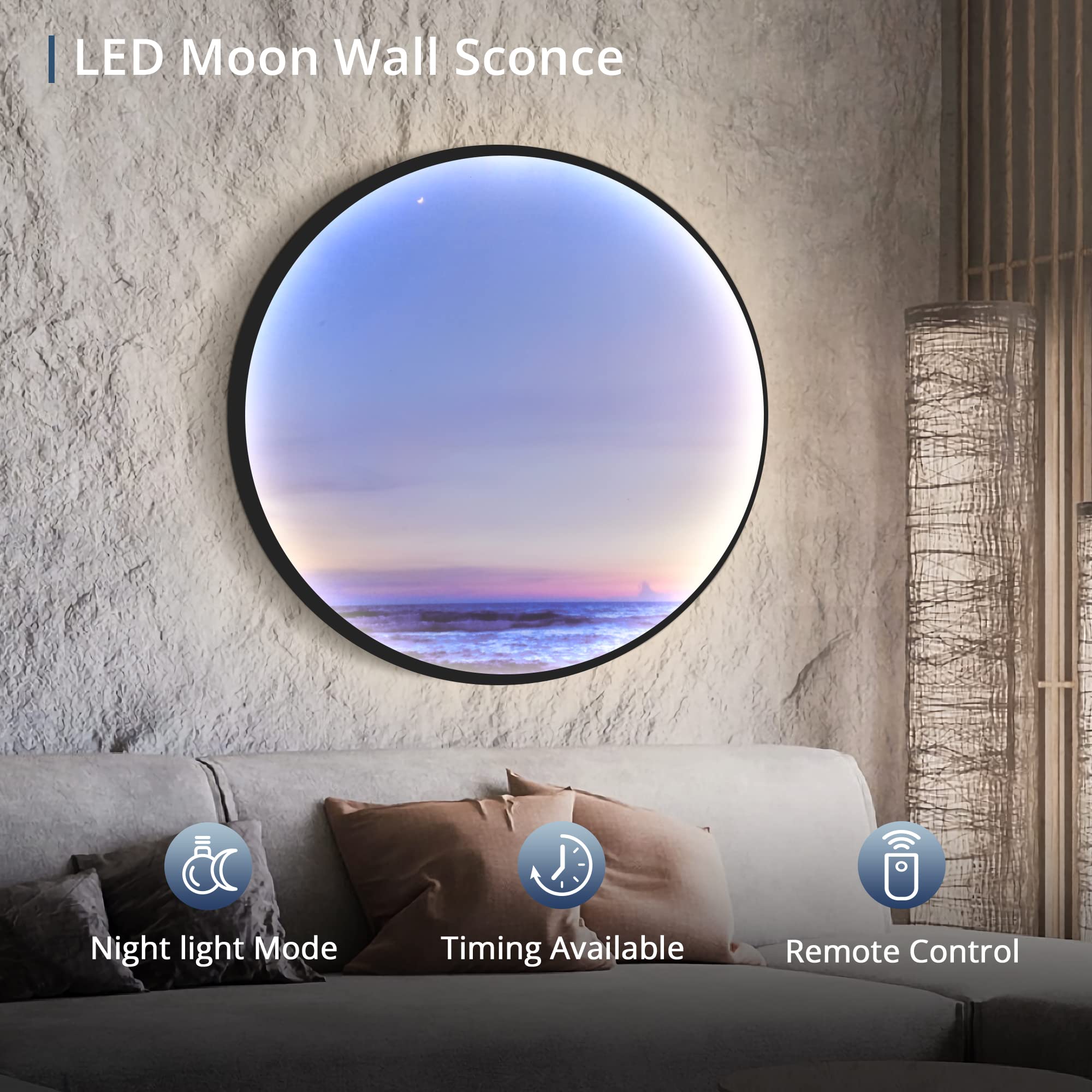 LEDIARY Dimmable Wall Light 31.5 inch Beach Wall Light with Remote ...