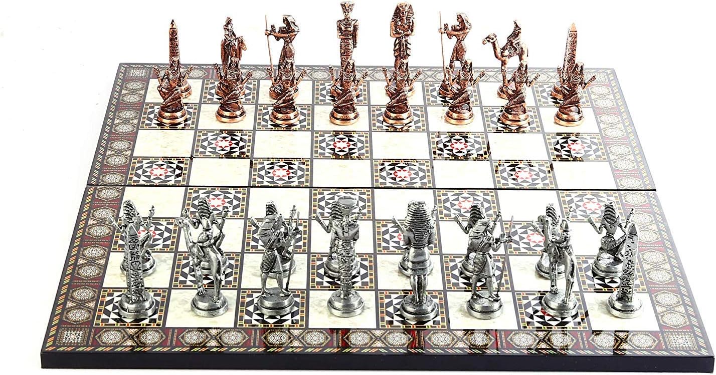 Amazon.com: Ancient Egypt Pharaoh Antique Copper Figures Metal Chess ...
